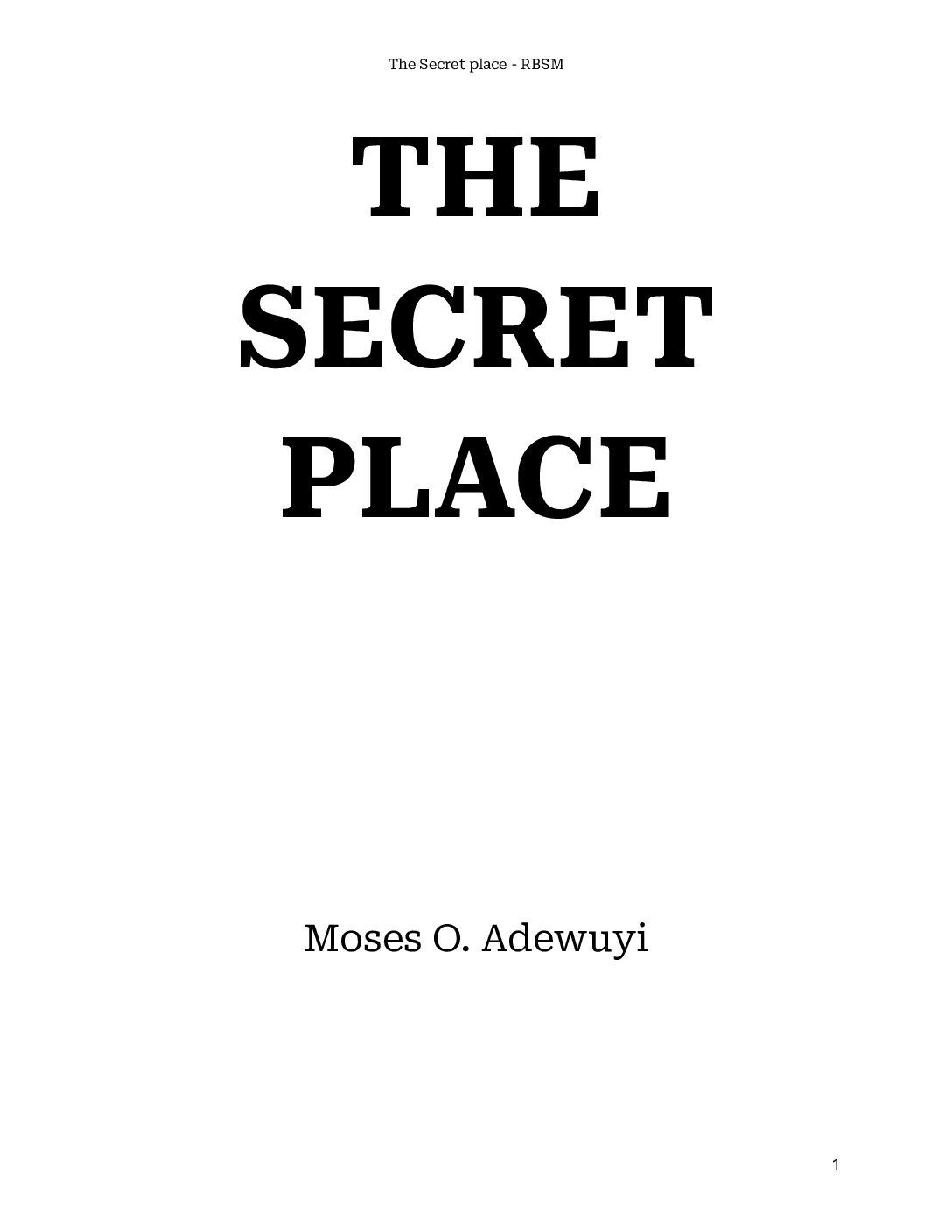 The Secret Place – scripturesales.com